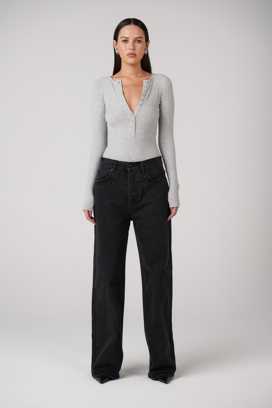 Lara Bodysuit Grey Marle Bayse Brand