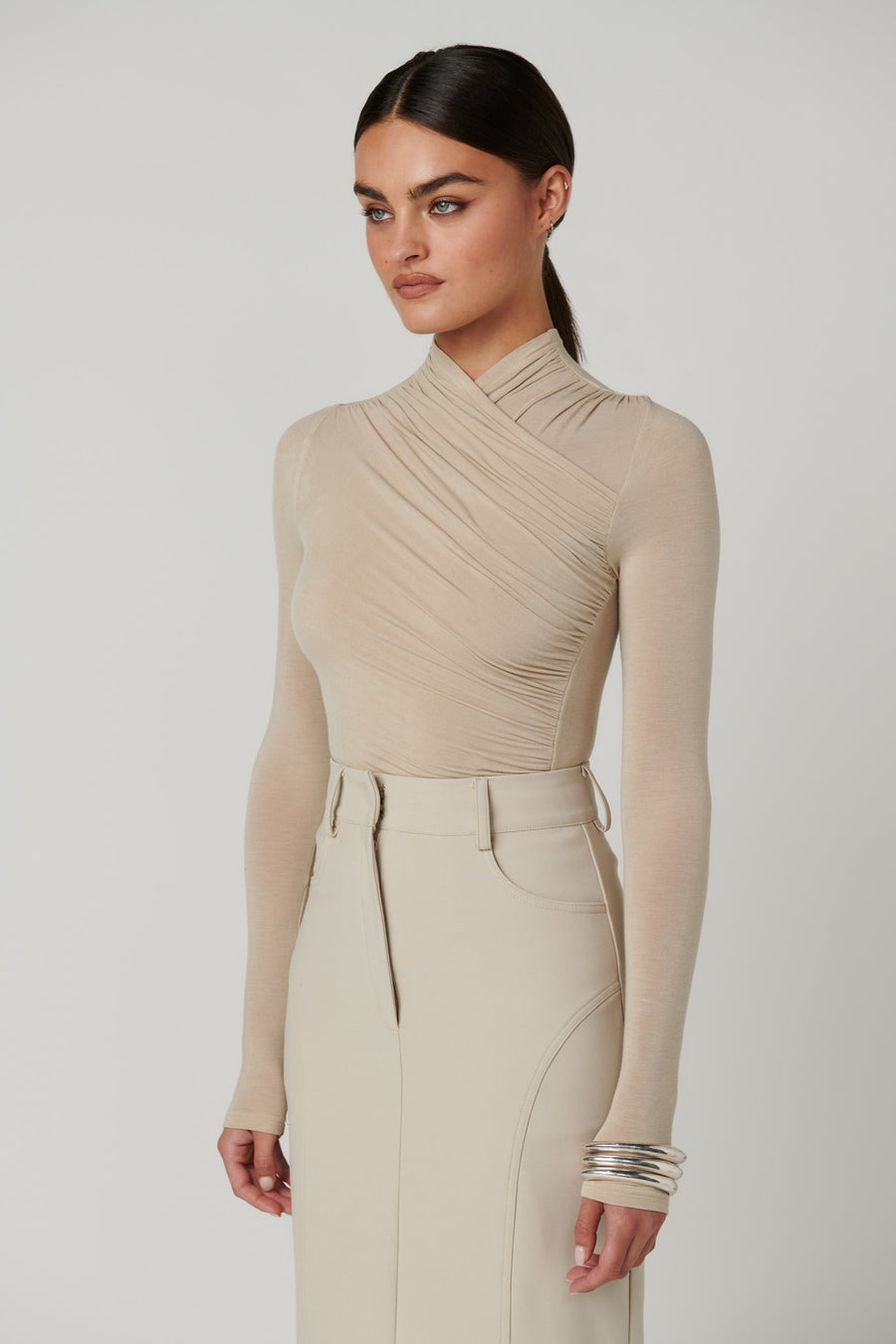 AMRITA BODYSUIT - ALMOND – Bayse Brand