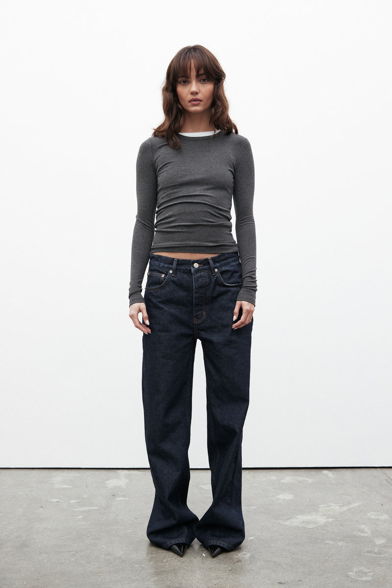 NYLA TOP - DARK HEATHER GREY – Bayse Brand