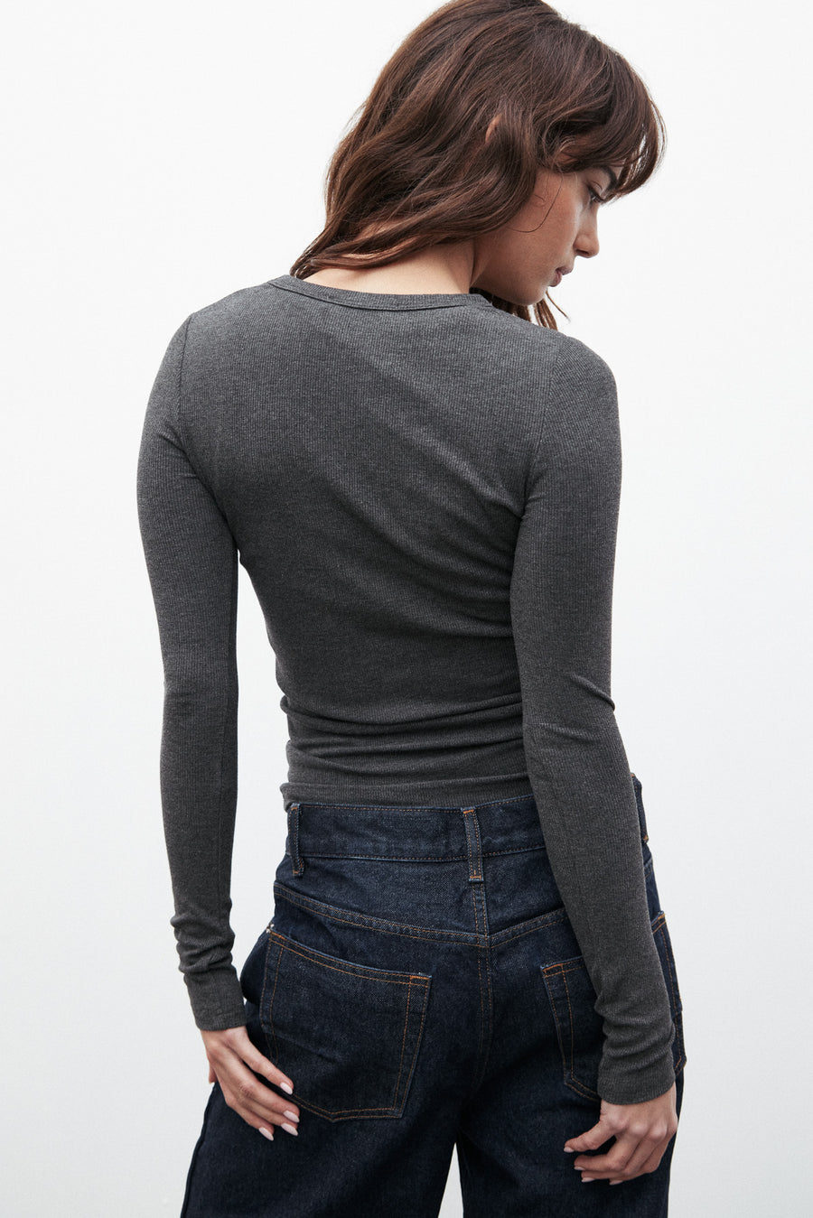 NYLA TOP - DARK HEATHER GREY – Bayse Brand